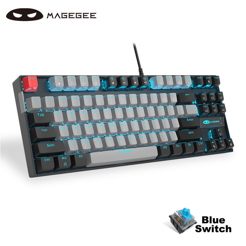 MageGee MK-star Mechanical Gaming Keyboard Blue / Red Switch 87 keys ...