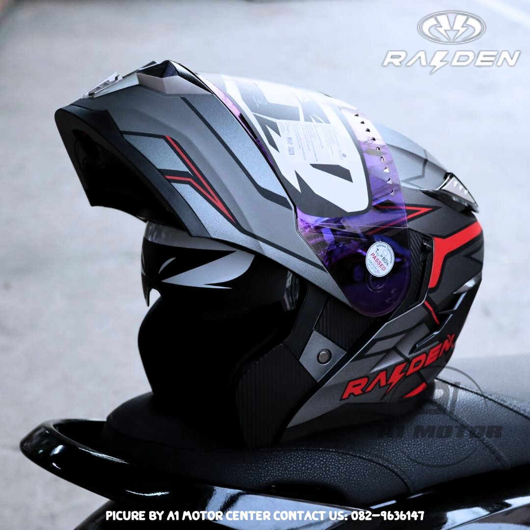 หมวกกันน็อคยกคาง (Flip Up) RAIDEN DEFENCE กระจก 2 ชั้น ไซส์ M L XL - A1 ...