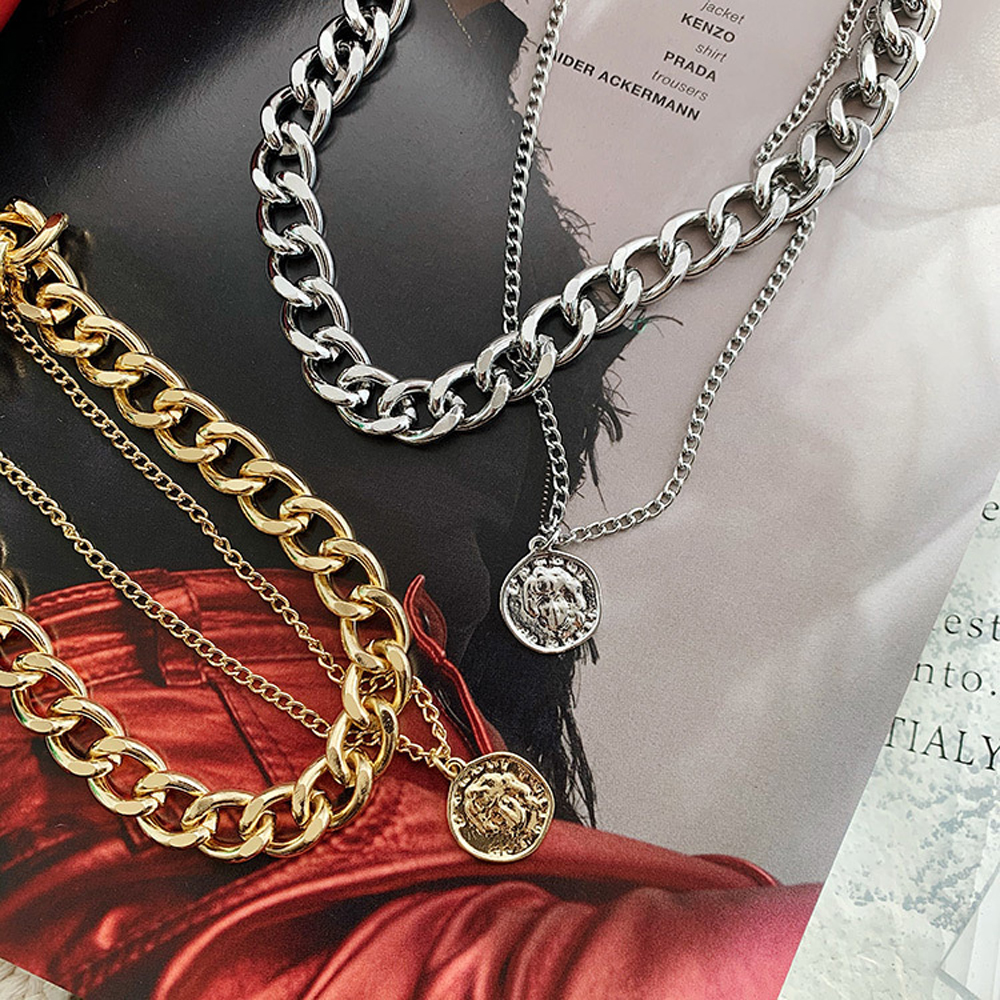 SUMENG New Fashion Vintage Multi-layer Coin Chain Choker Necklace For ...