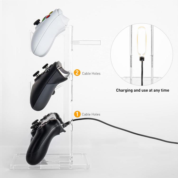 Universal 3 Tier Controller Stand Transparent Game Controller Headset ...