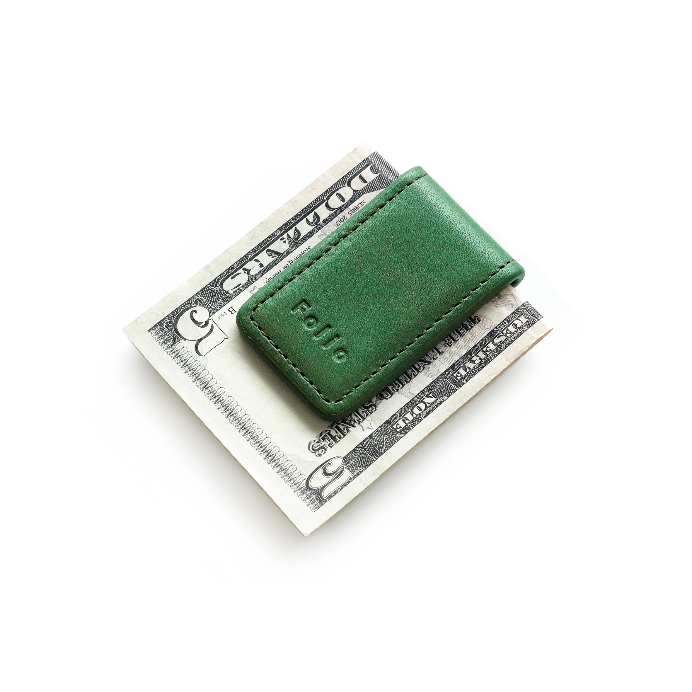 FOLIO BRAND Money Clip ที่หนีบธนบัตรหนังแท้ฟอกฝาด แม่เหล็กหนีบอย่างดี ...