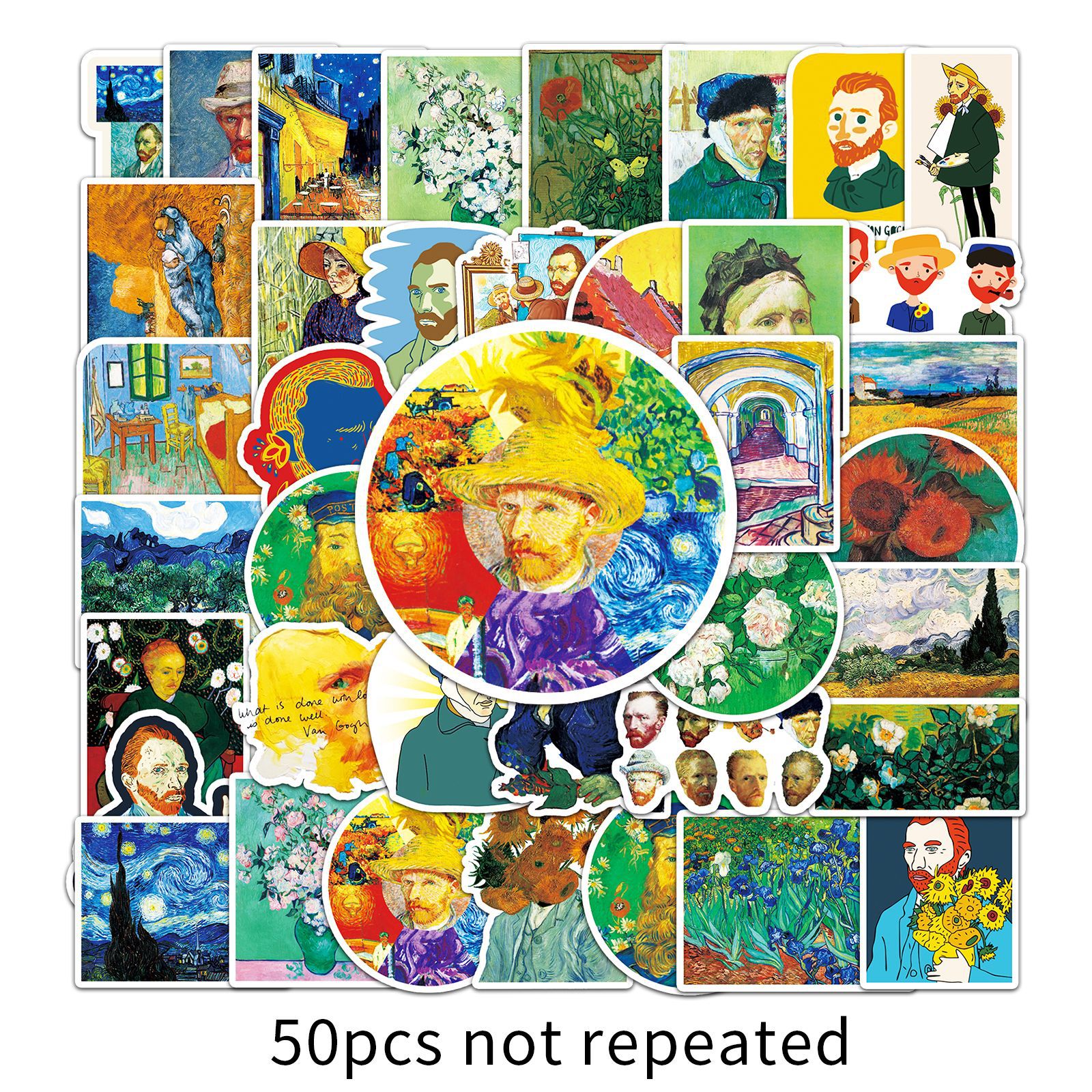 พร้อมส่ง ฟินเซนต์ ฟัน โคค Vincent van Gogh Starry Night Sticker โมนาลิ ...