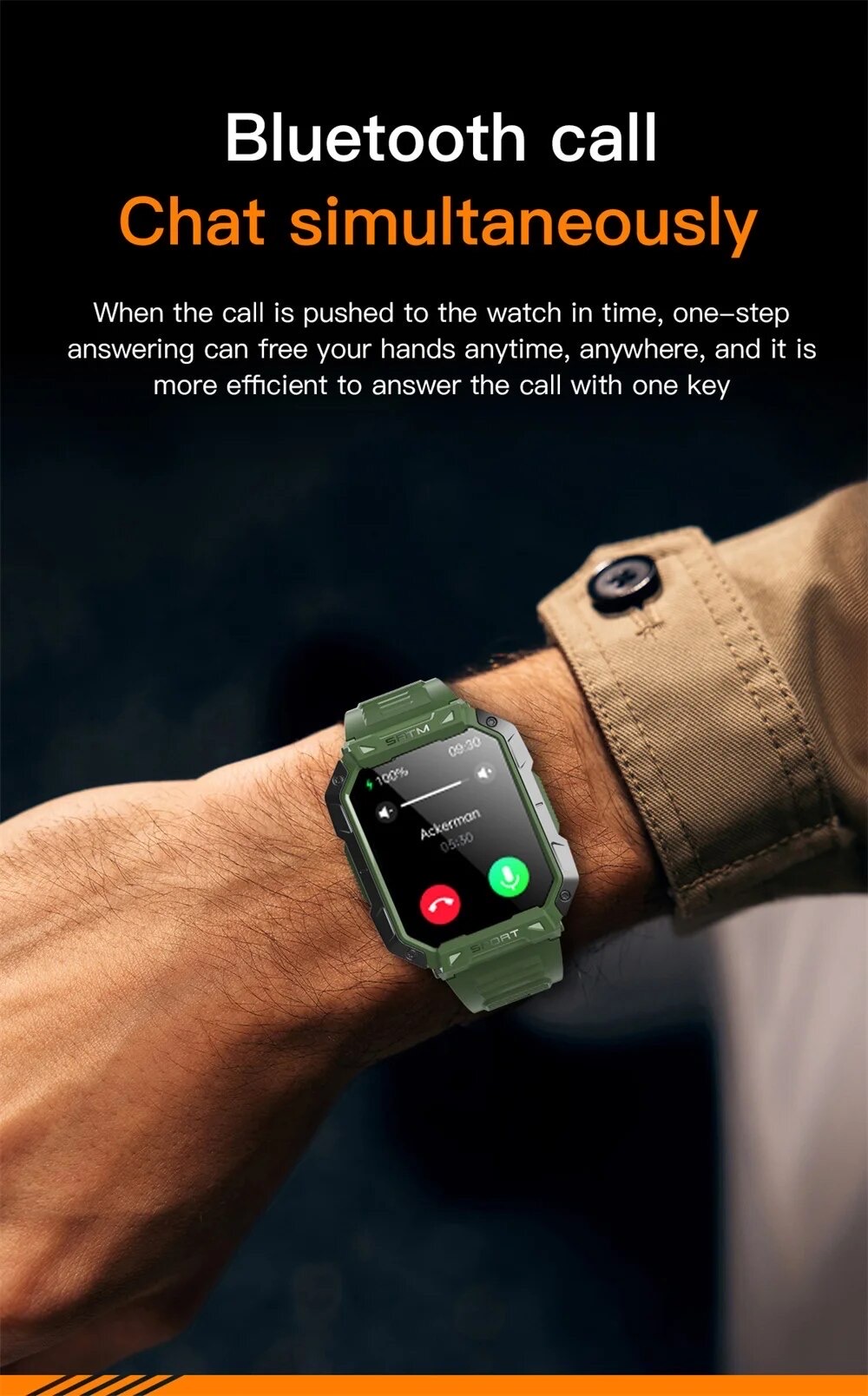 นาฬิกาอัจฉริยะ Kawa F307 วัดน้ำตาลในเลือด วัดอัตราการเต้นหัวใจ กันน้ำ วัดแคลลอรี่ รองรับภาษาไทย ...