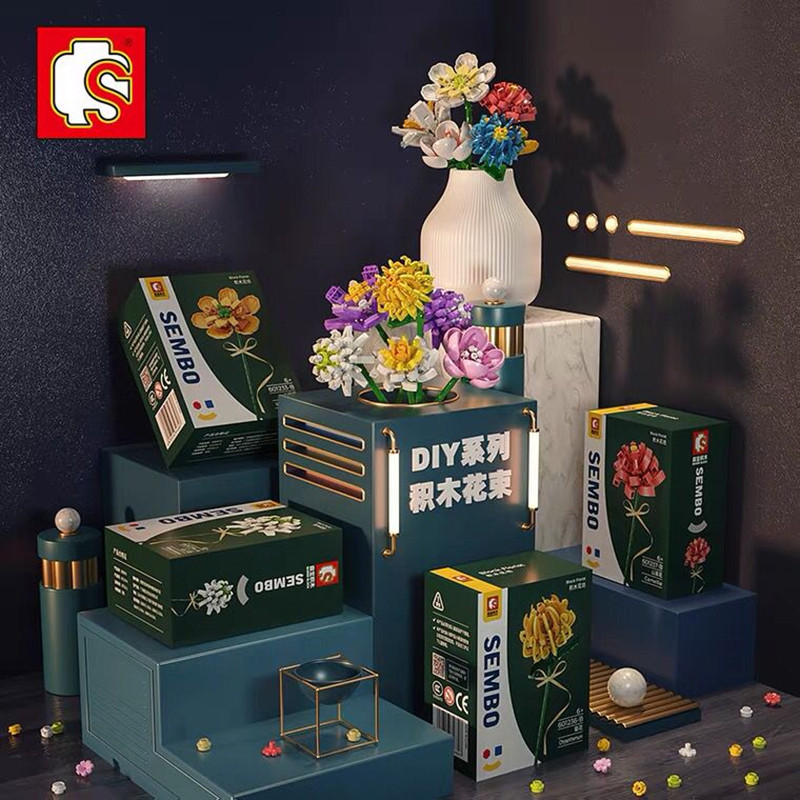 SEMBO BLOCK เลโก้ดอกไม้ ตัวต่อ lego flower เลโก้ดอกไม้ วัสดุเอบีเอส ...