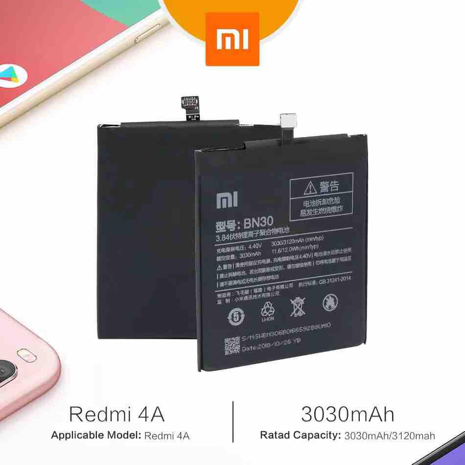 แบตเตอรี่ Xiaomi Redmi 4A (BN30) รับประกัน 3 เดือน แบต Redmi 4A Battery ...