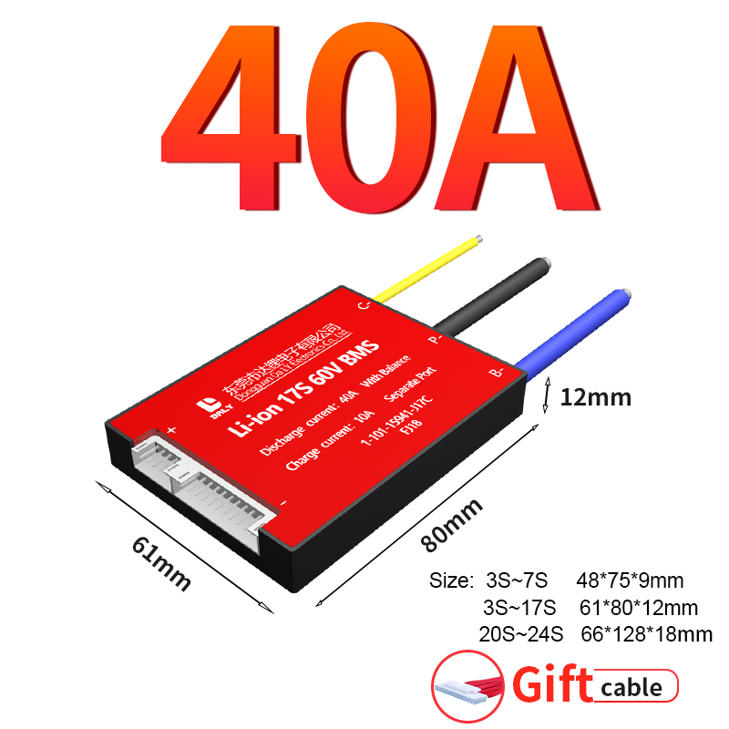 Daly BMS Li-ion LiFePO4 BMS 3s-24s 12V 24v 36V 48V 60V 72V 29.6v 15A ...