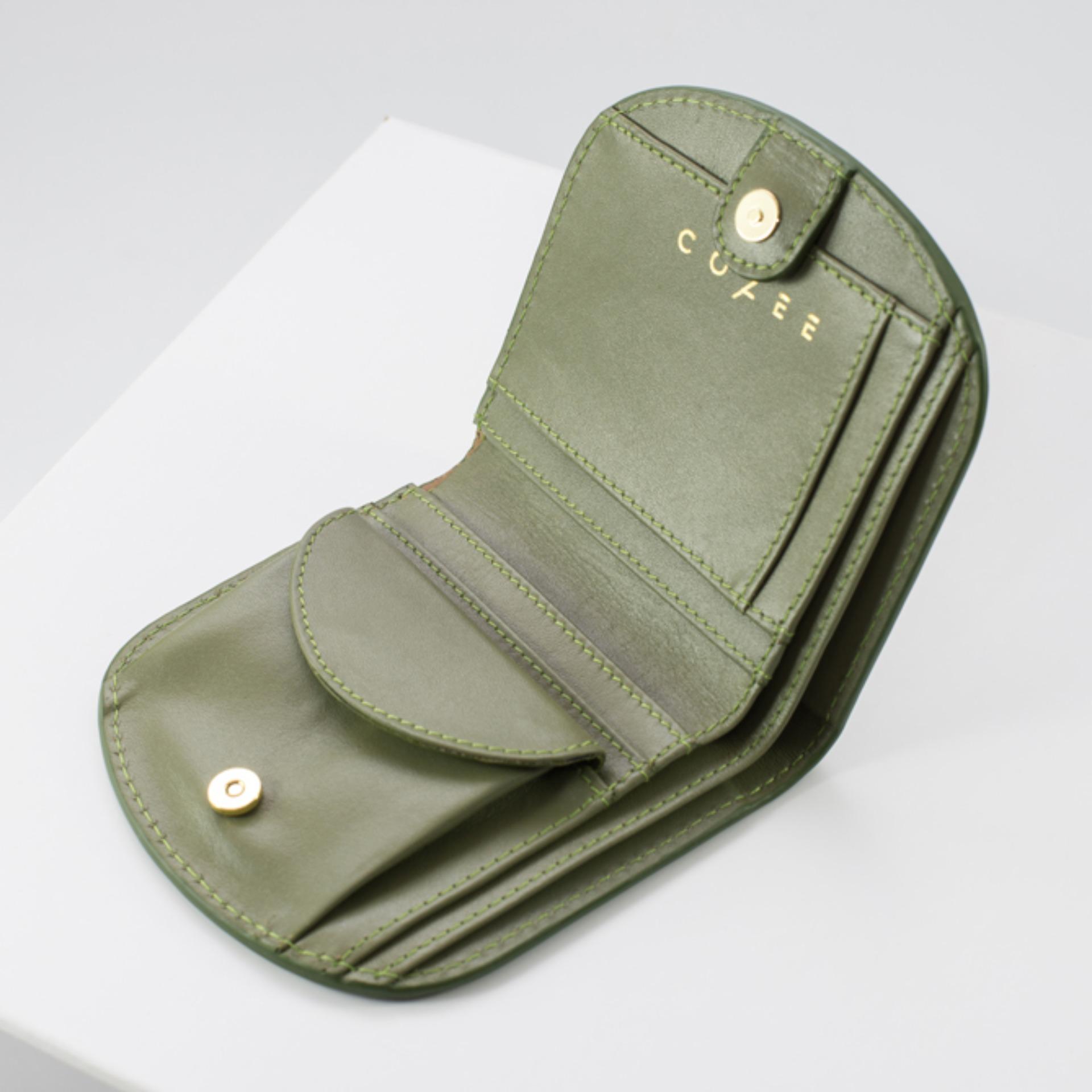 Arch slim leather wallet in Dark green - Cozee - ThaiPick