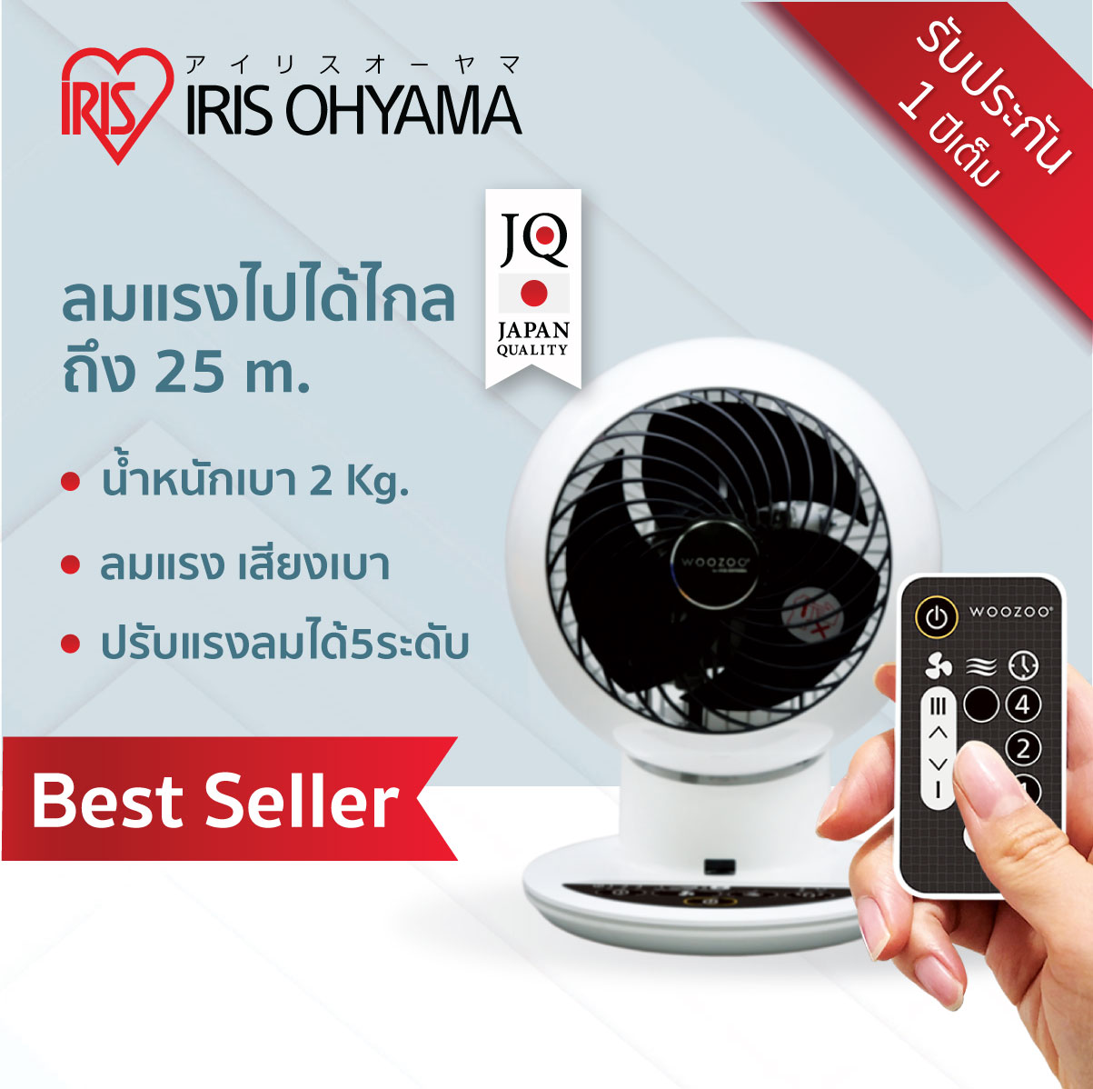 พัดลมหมุนเวียนอากาศ พัดลมตั้งโต๊ะ ไอริส โอยามะ IRIS OHYAMA WOOZOO รุ่น PCF-SC15T | Lazada.co.th