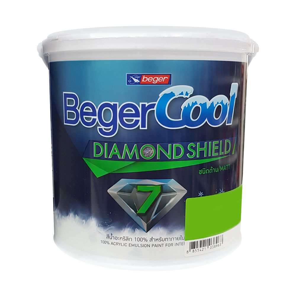 ((ลดพิเศษ)) สีน้ำทาภายใน BEGERCOOL DIAMONDSHIELD 7 BASE A 1 แกลลอน สีขาว สี Paint & Accessories ...