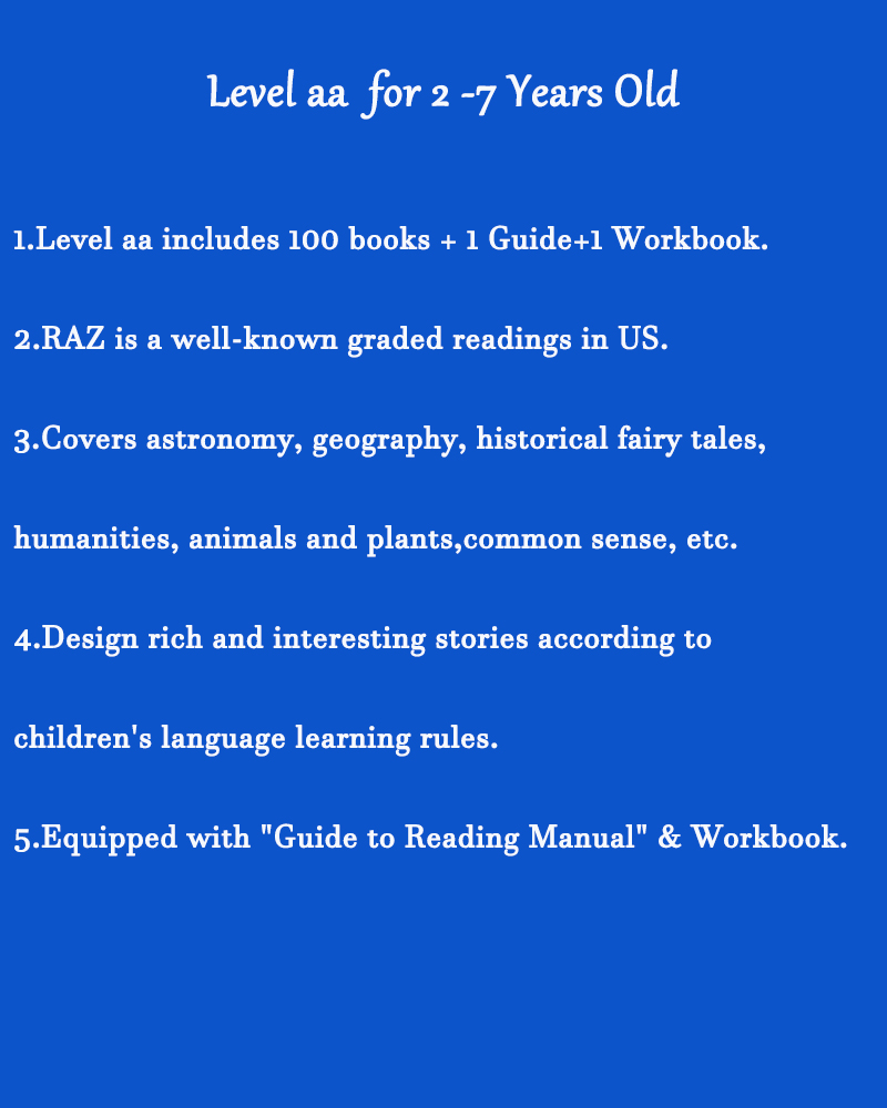 [100 Books+1 Guide+1 Workbook】RAZ Graded Reading Picture Book Level aa ...