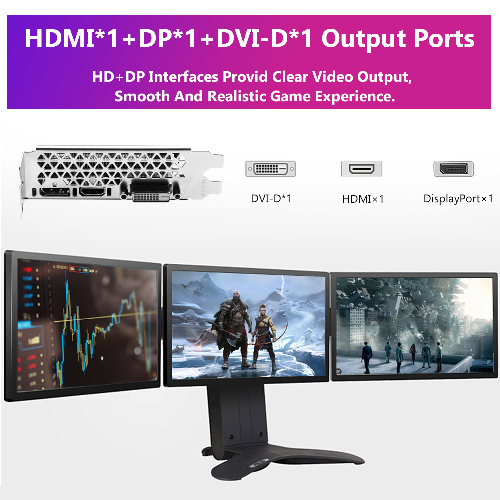 AISURIX การ์ดจอ GTX 1660 Super 6GB AMD Radeon GDDR6 การ์ดจอคอมพิวเตอร์ ...