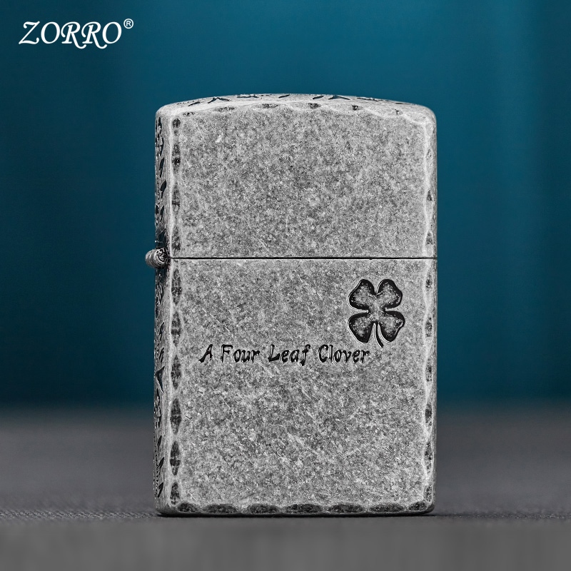 Zorro kerosene lighter pure copper clovers creative ancient silver ...