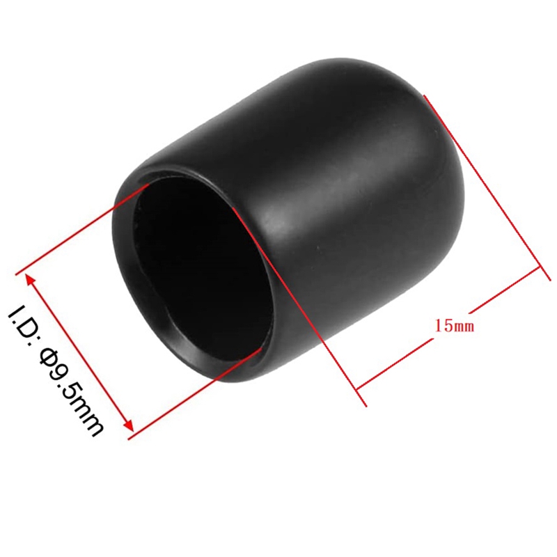 Rubber End Caps ID PVC Round Tube Bolt Cap Cover Screw Thread ...