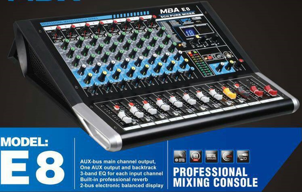 MBA Electronic มิกเซอร์ MIXER มิกใบ้ 8ch มิกซ์ รุ่น E8 มิกเซอร์แต่ง ...
