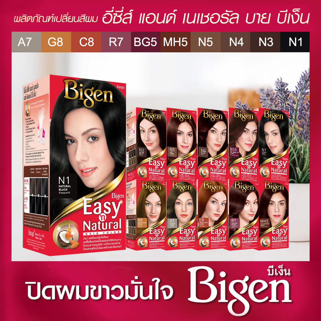 Bigen Easy N Natural บีเง็น อี่ซี่ส์ แอนด์ เนเชอร์รัล ยาย้อมผมปิดผมขาว ...