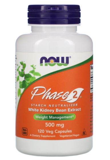 Now Foods, Phase 2, Starch Neutralizer, 500 mg, 120 Veg Capsules ...
