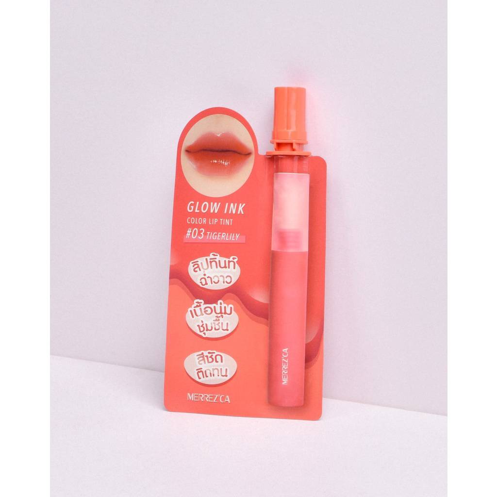 Merrezca GLOW INK COLOR LIP TINT 2ml. เมอร์เรซก้า โกลว์ อิงค์ คัลเลอร์ ...