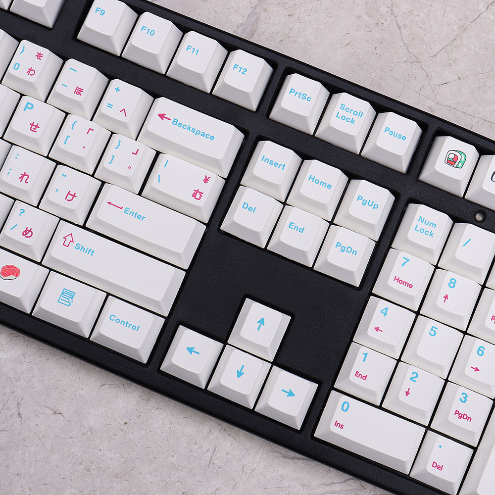 PBT Keycap 139 Key Cherry Profile DYE-SUB Sushi Tai Chi Black White ...
