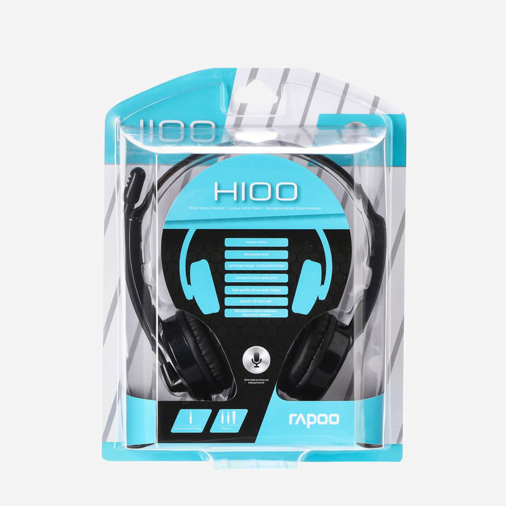 Rapoo H100 Wired Stereo Headset H100-BK หูฟังพอร์ตเสียง 3.5 มม. ...