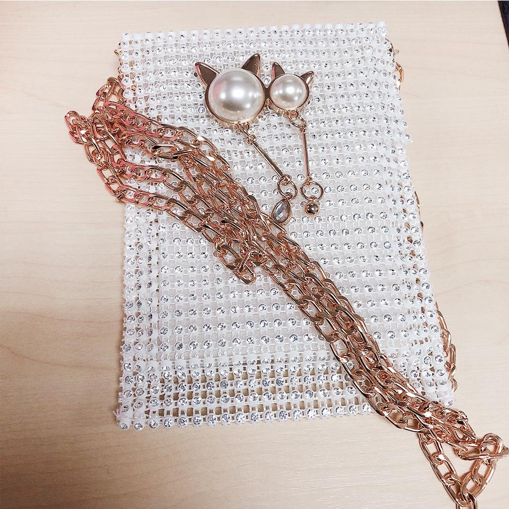 GUCSELECTED(B1022) -กระเป๋าสะพายข้างวิ้งๆแต่งด้วยมุกหูแมวน่ารัก กระเป๋าสะพายข้างผู้หญิงกระเป๋า ...