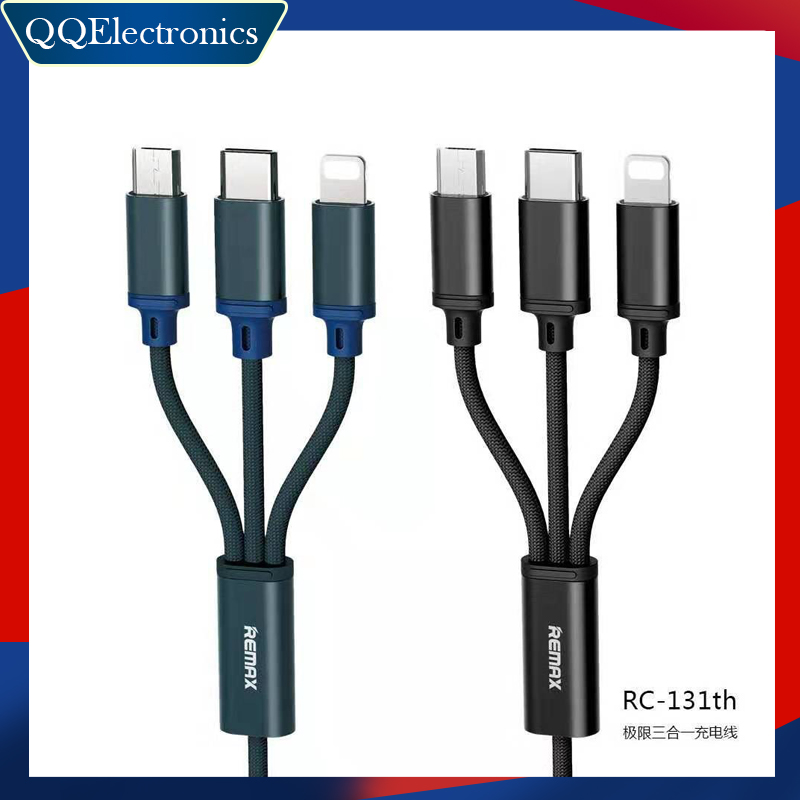 สายชาร์จ 3in1 RC-131 RC-189 สำหรับ iphone Micro Type-C usb 2.8A สายทองแดงภายในคุณภาพสูง ...