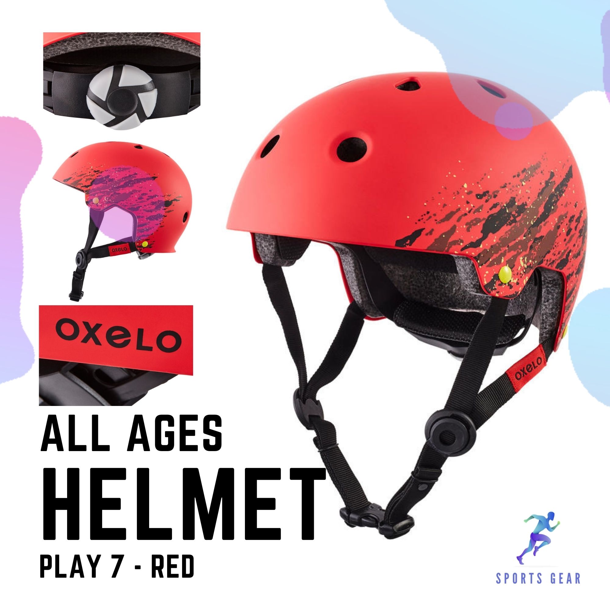 OXELO หมวกกันน็อค รุ่น MF540 ( Inline Skating Skateboarding Scootering ...