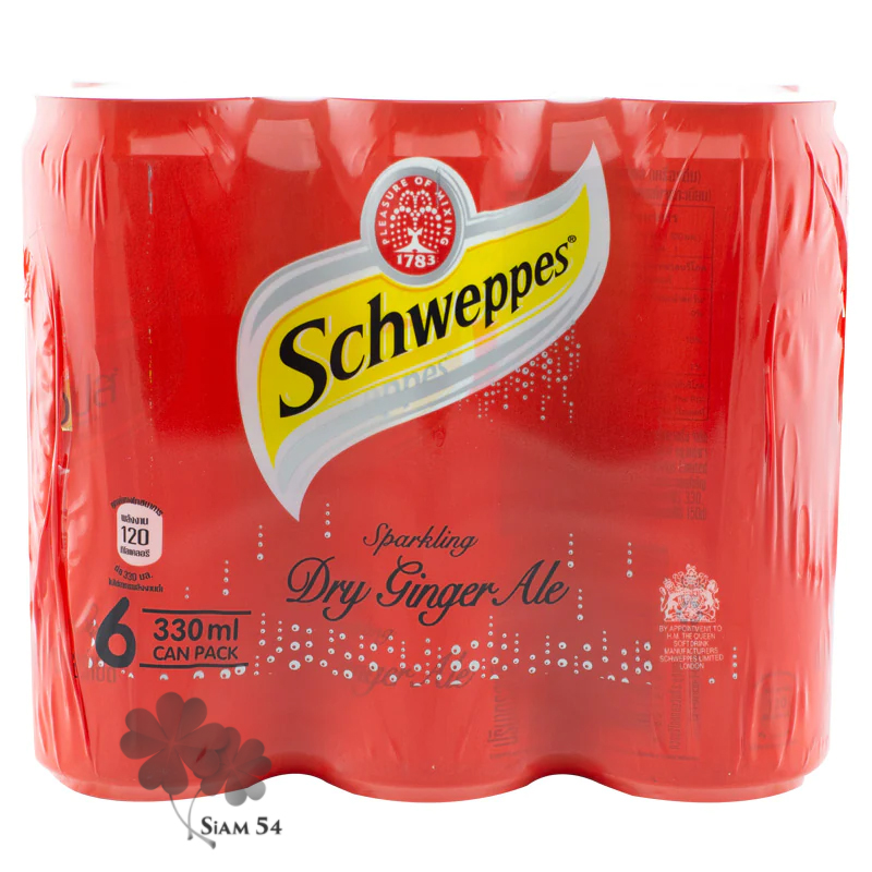 ชเวปส์ดรายจิงเจอร์เอล 330ซีซี แพค 6 Schweppes Dry Ginger Ale 330cc. Pack 6 - siamclassic54 ...