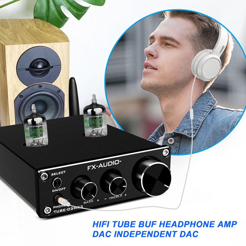 FX-AUDIO TUBE-03 MKII 5654 HiFi Vacuum Tube Preamp Bluetooth 5.0 Stereo ...