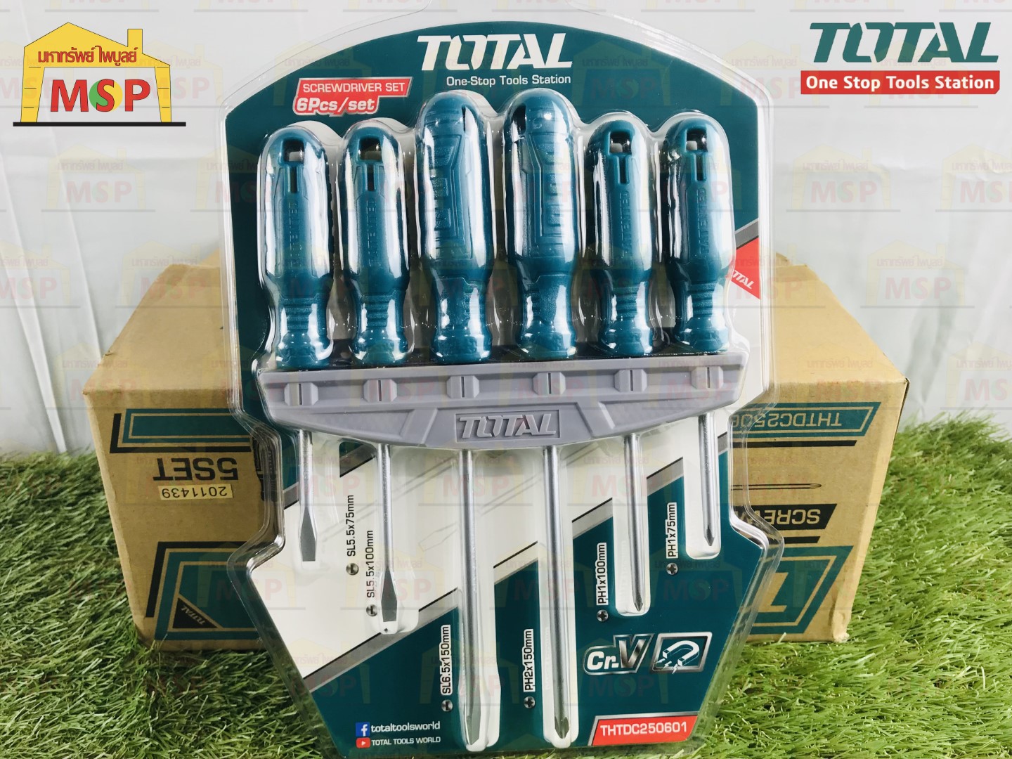 Total ชุดไขควง 6 ตัวชุด (ปากแบน + ปากแฉก) พร้อมแผงแขวนผนัง รุ่น ...