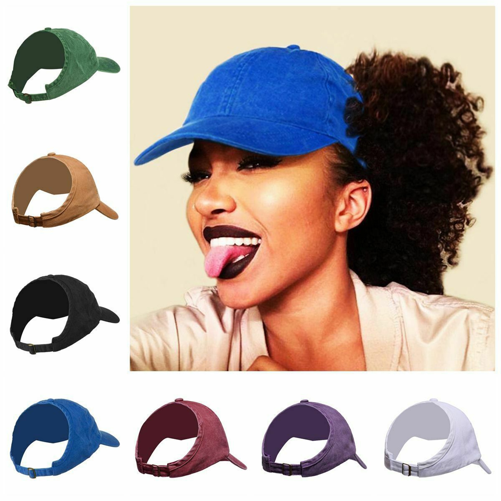 Hair Messy Bun Ponytail Baseball Hat Puff Ponytail High Messy Bun Cap ...