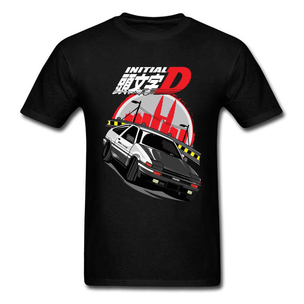 Initial D Ae86 Designer แบรนด์เนมเสื้อยืดผ้าฝ้ายท็อปส์รถแข่งมังงะเสื้อ ...