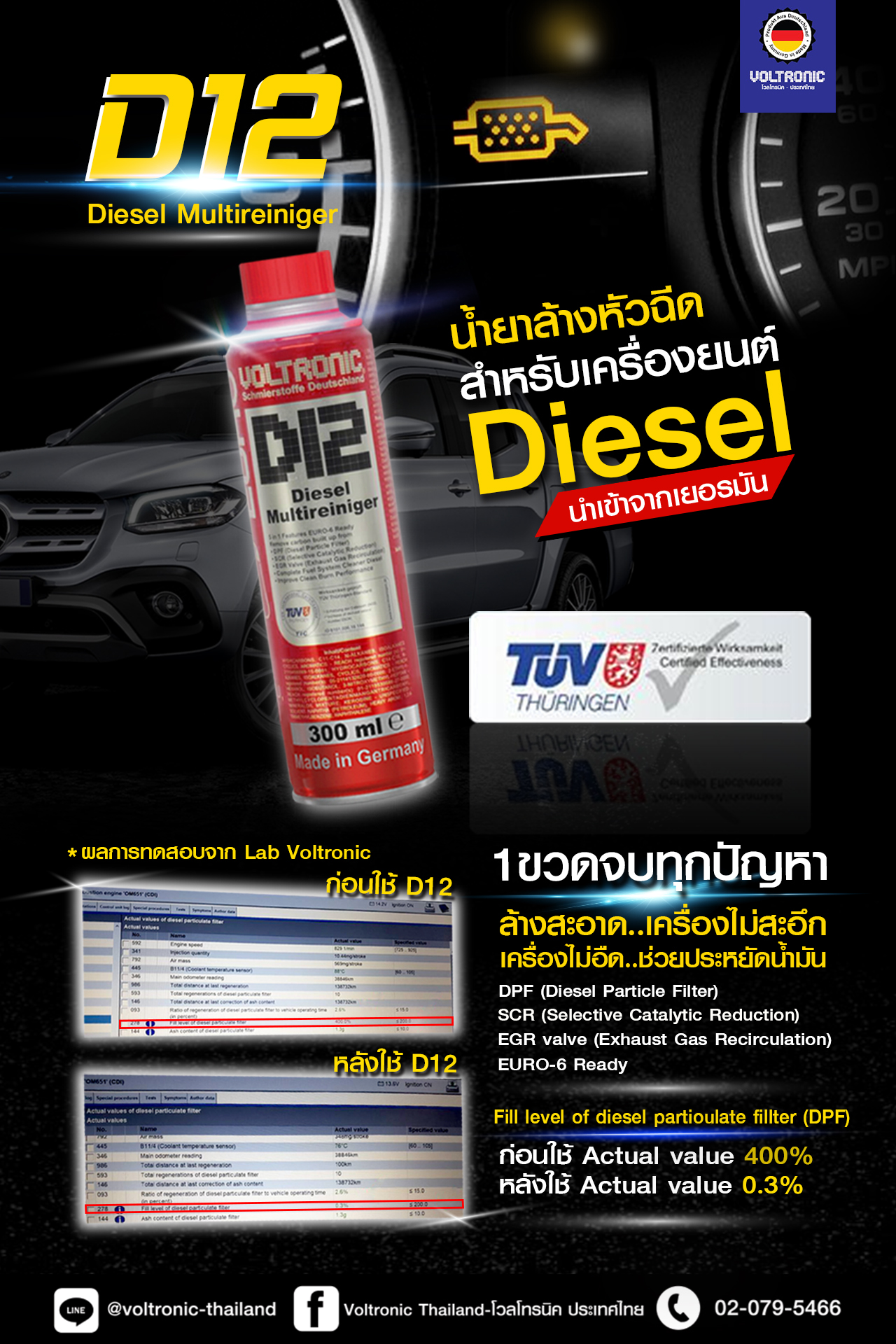 สารทำความสะอาดระบบเชื้อเพลิงดีเซล VOLTRONIC ® D12 - LeoOil - ThaiPick