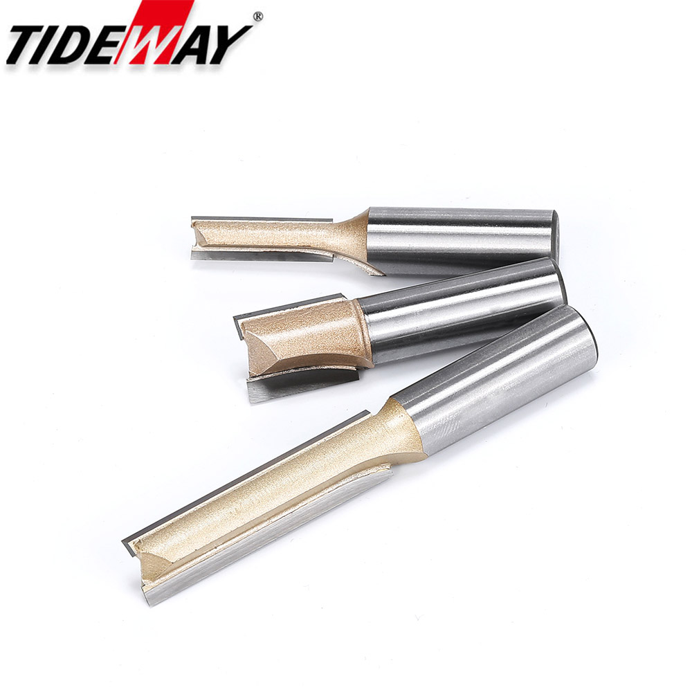 Tideway Straight Router Bits 1/2 1/4 Shank Double Flute Plunge Milling ...