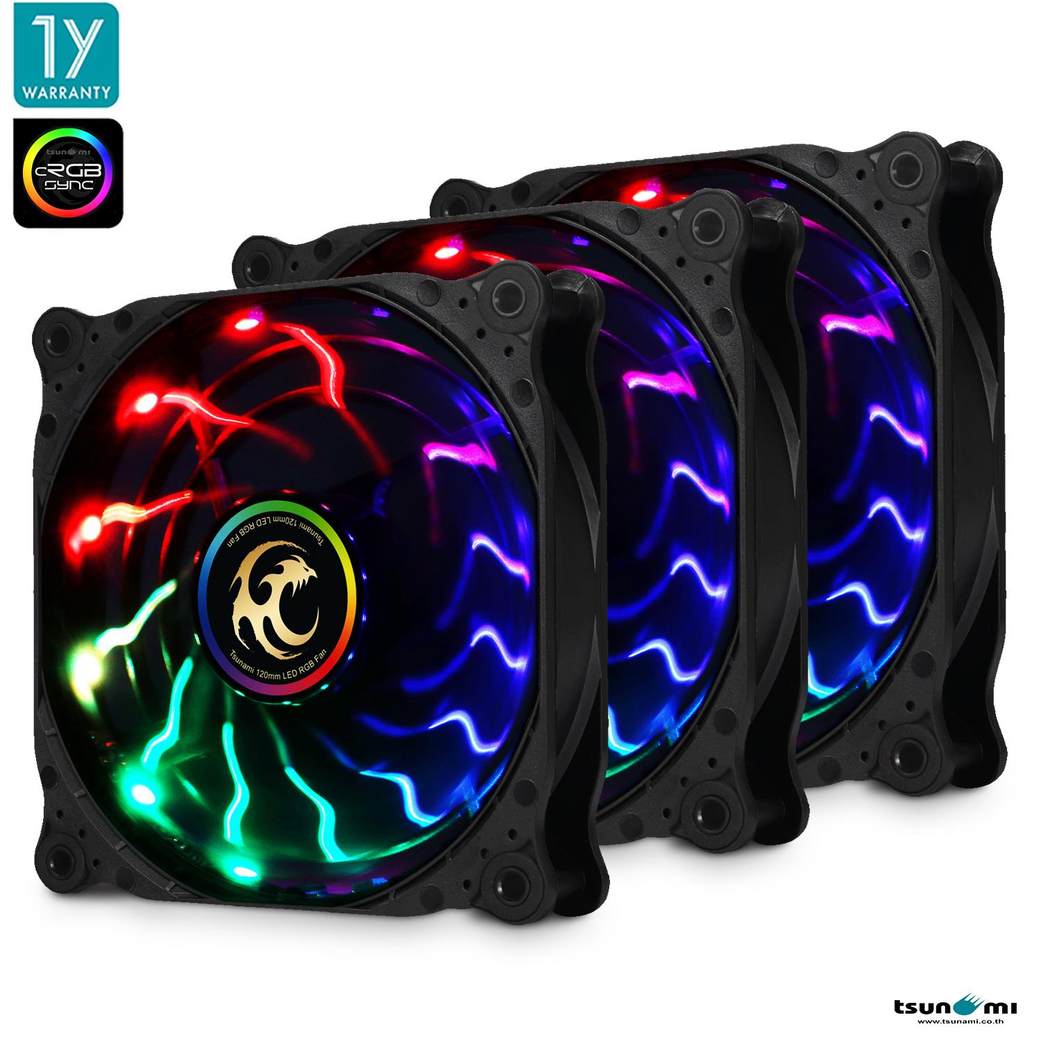 พัดลมระบายความร้อน Tsunami Phantom Series (cRGB Sync) RGB Cooling Fan ...