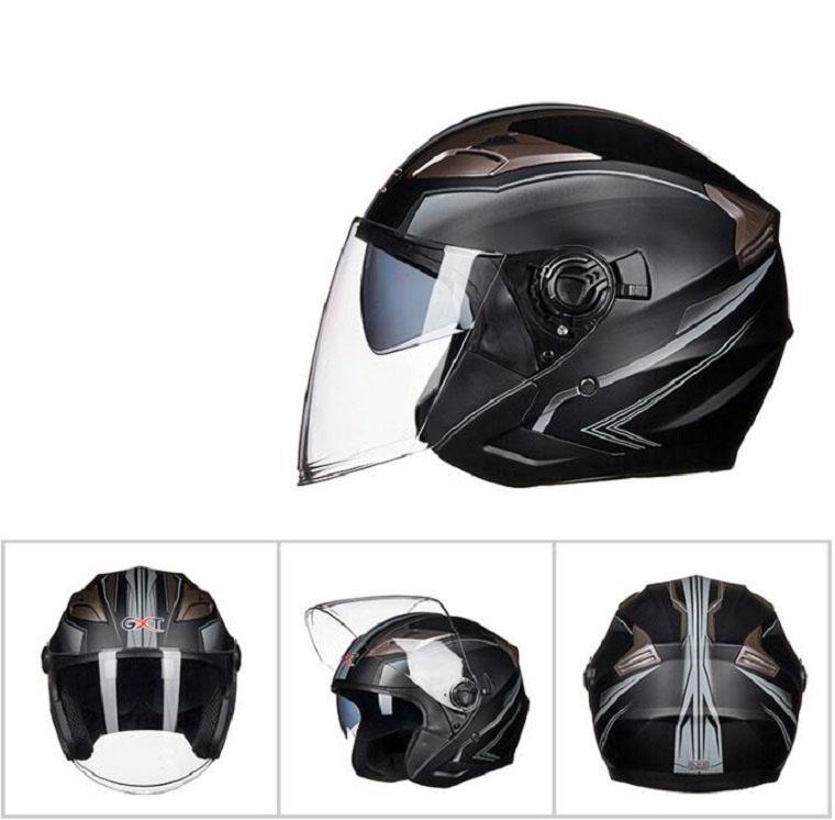 Unisex Lightweight Summer Motorcycle Helmet Double Lens Half Helmet ...