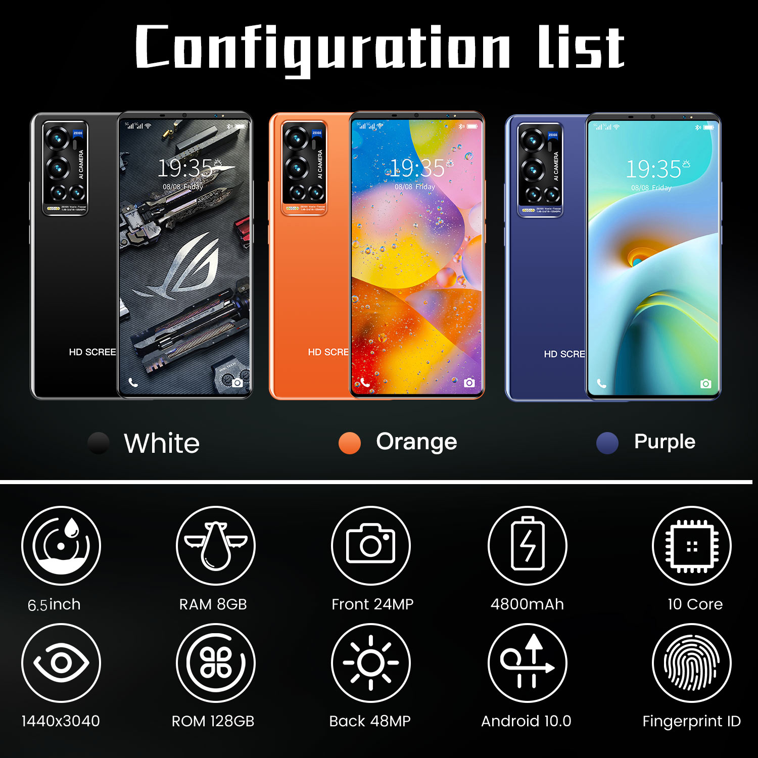 โทรศัพท์มือถือ X70Pro โทรศัพท์ถูกๆ 6.5นิ้วHD โทรศัพท์มือถือ Ram12GB ...