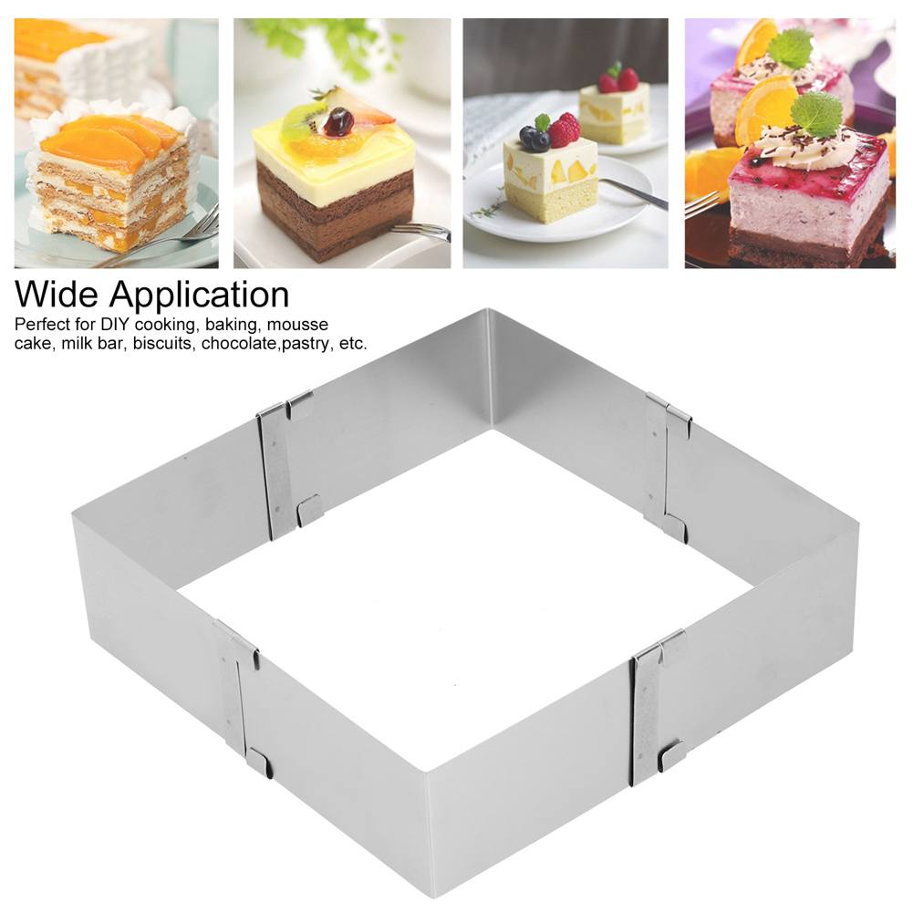【COD】【อุปกรณ์ทำขนม】Stainless Steel Square Mousse Ring Retractable ...