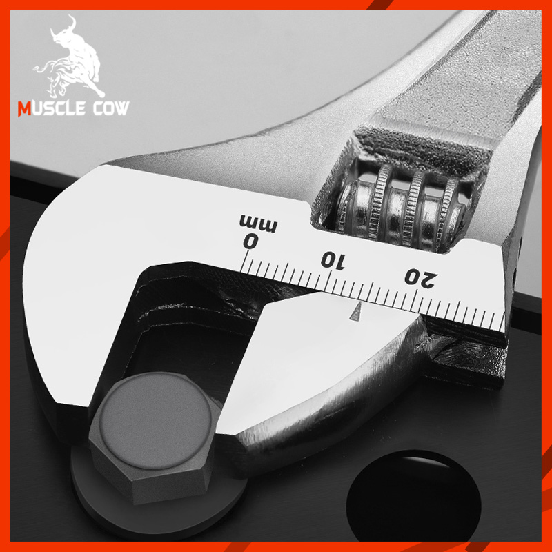 MUSCLE COW ประแจเลื่อน ขนาด 8 นิ้ว 10 นิ้ว และ 12 นิ้ว ชุบแข็งป้องกัน ...