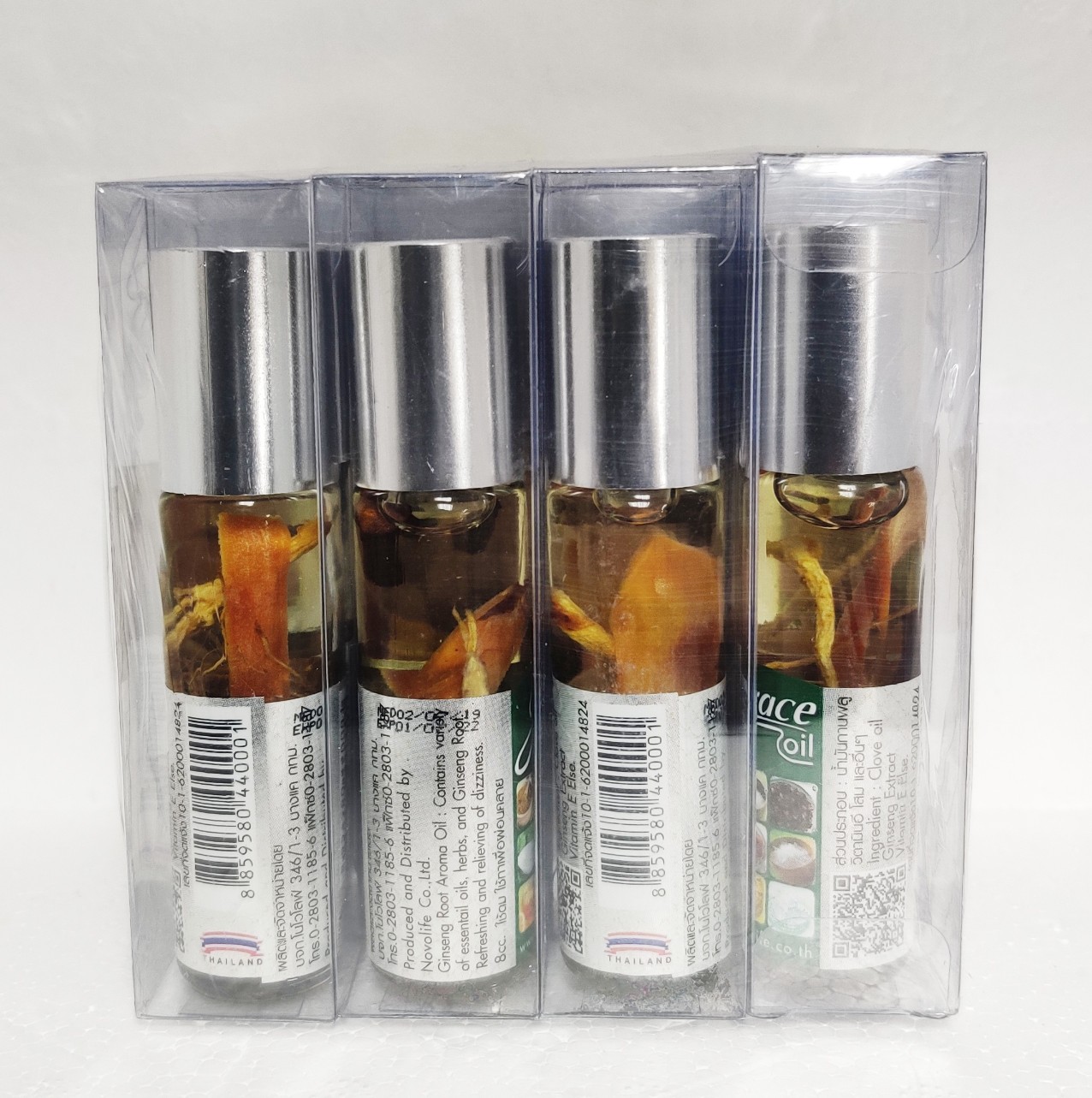 (จำนวน 12 ขวด) Grace Oil เกรซ ออยล์ ฝาสีเงิน ยาหม่องน้ำสมุนไพรรากโสม ...