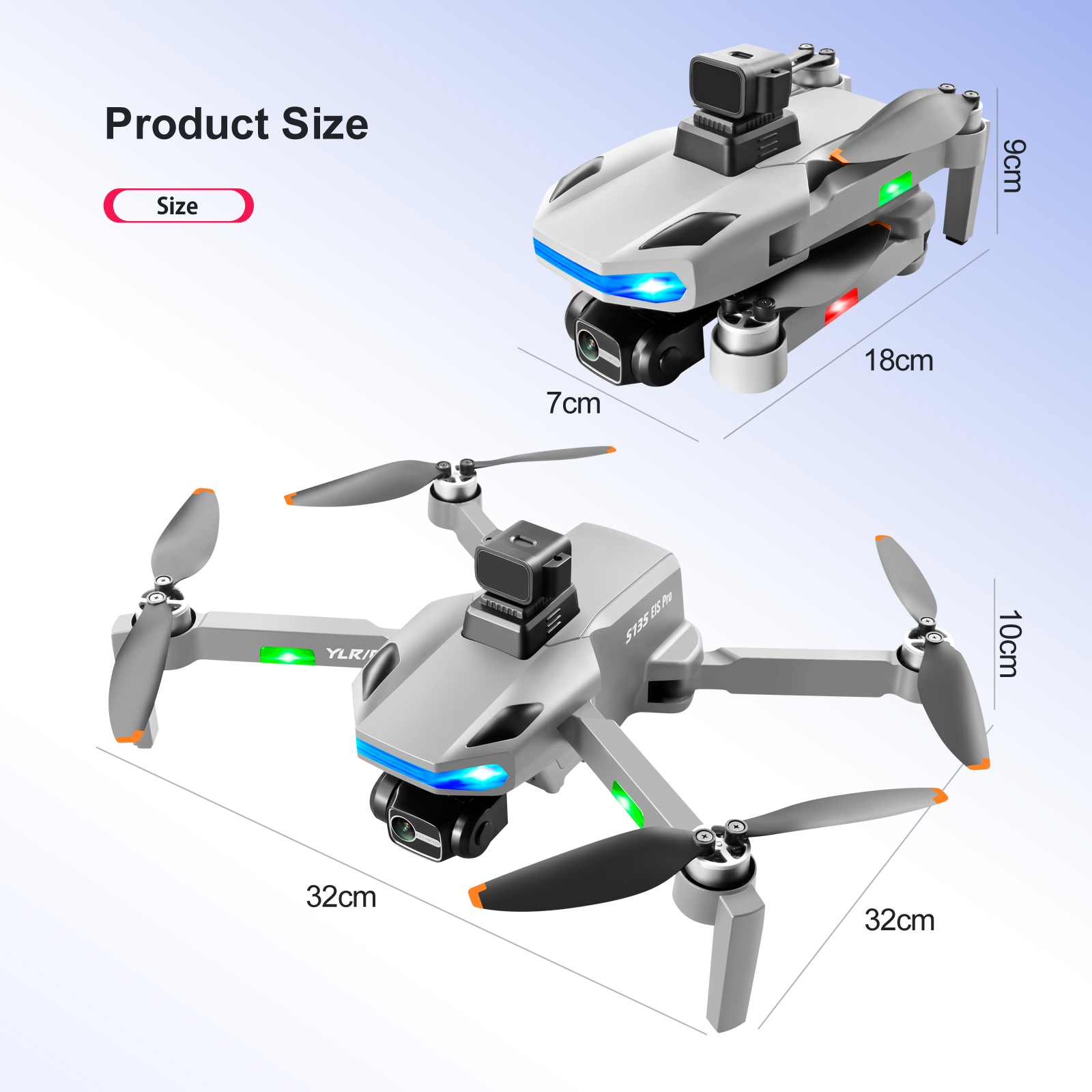 YLRC S135 GPS 5G WiFi FPV พร้อม 8K HD ESC Dual EIS Gimbal การหลีกเลี่ยงอุปสรรคด้วยเลเซอร์ 360 ...