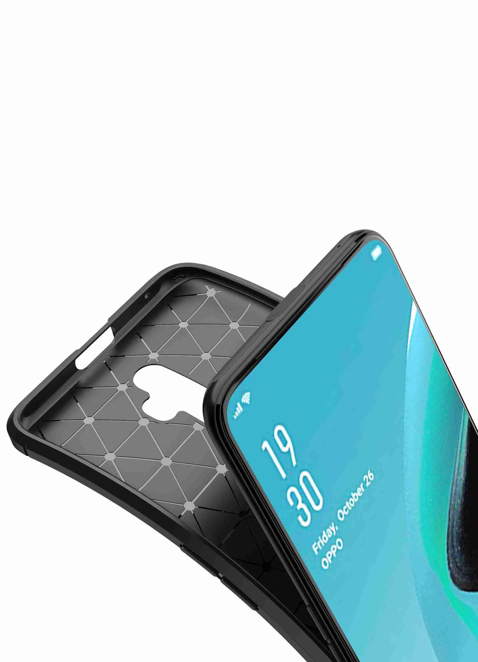 Maxlaber Case For Oppo Reno 2F Premium Carbon Fiber Grain Anti ...