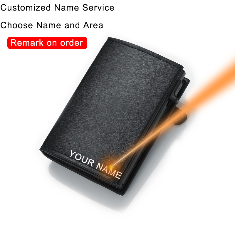 Rfid Laser Engraver Card Holder Slide Wallets Men Personalize Fashion ...