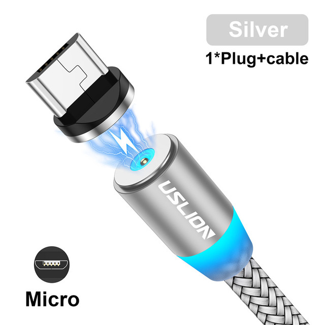 USLION LED Magnetic USB Cable Charging Type C Cable For iPhone 12 11 ...