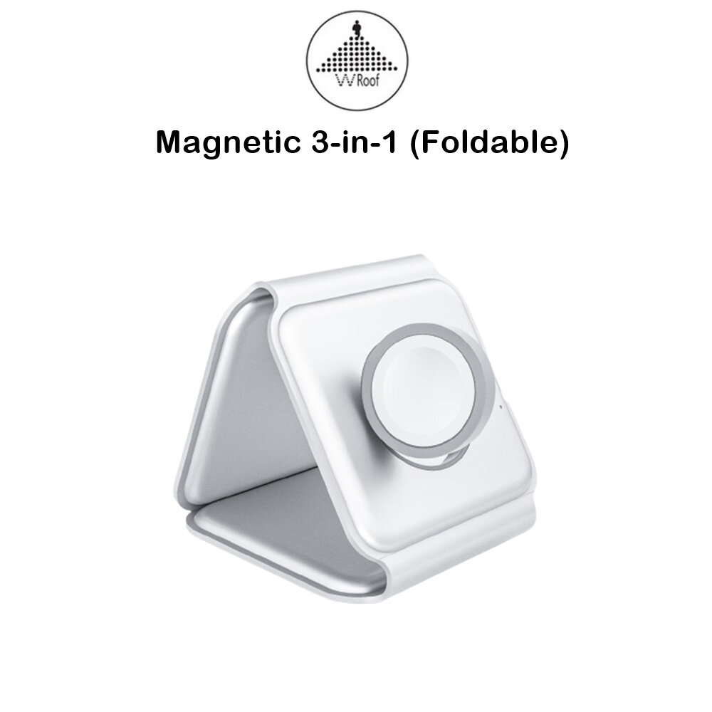 Wroof Magnetic 3-in-1 (Foldable) แท่นชาร์จไร้สายเกรดพรีเมี่ยม สำหรับ ...