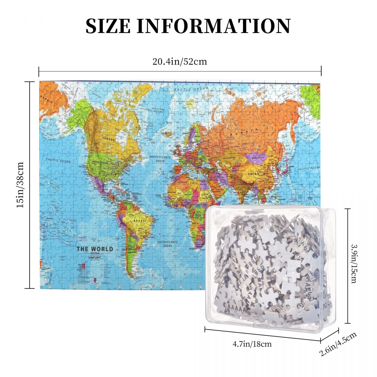 World Map 500 Pieces Wooden Jigsaw Puzzle Adult Educational Puzzles For ...