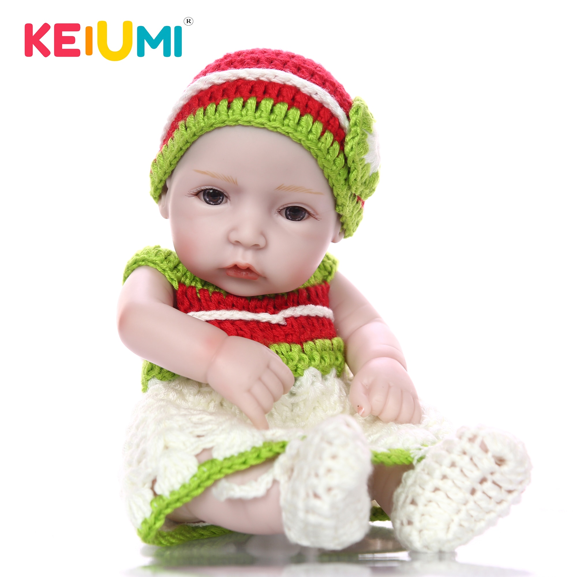 Mini Full Silicone Reborn Baby Girl Doll 27 Cm Realistic Dolls Babies ...
