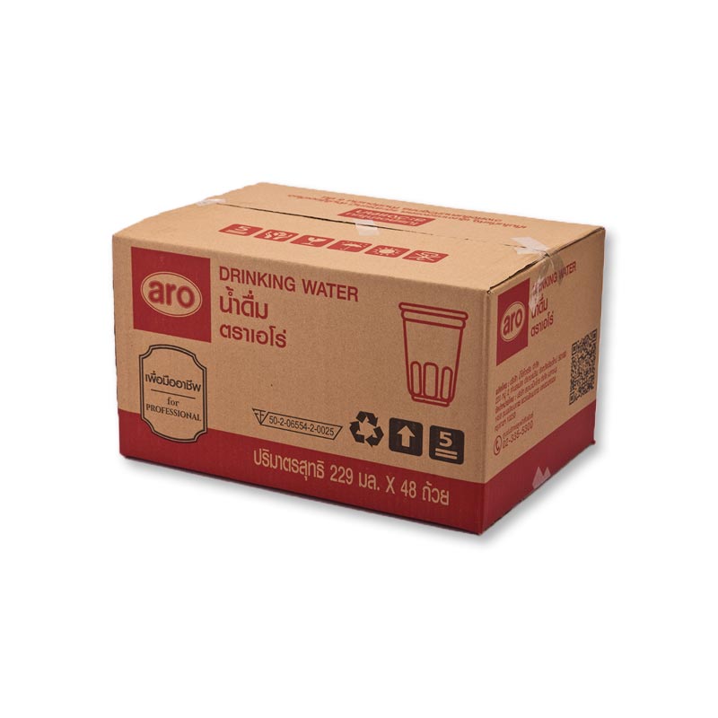พร้อมส่ง เอโร่ น้ำดื่มถ้วย ขนาด 229 มล. x 48 ถ้วย ยกลังaro Drinking ...