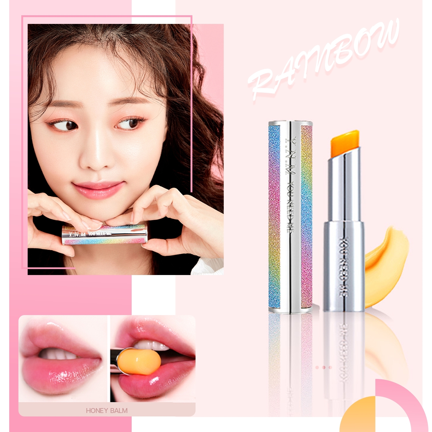 สินค้าของแท้พร้อมส่ง YNM Rainbow Candy Honey Lip Balm 3g - LAZAROS - ThaiPick