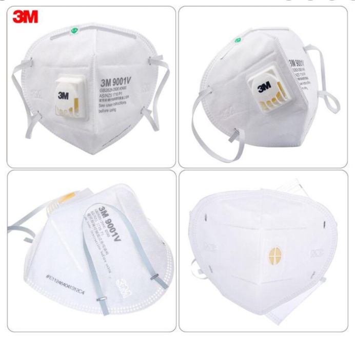 3M 9001V หน้ากากป้องกัน ฝุ่น ละออง แบบพับได้ พร้อมวาล์วระบายอากาศ ...