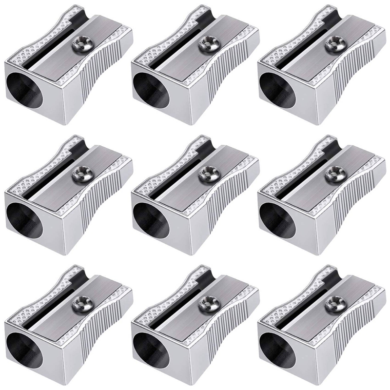 48 Pack Metal Mini Pencil Sharpeners Bulk Handheld Silver Single Hole ...